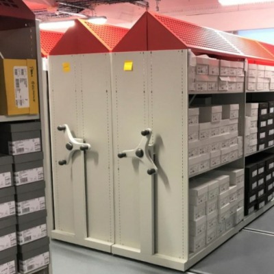 High Density Shoe Racking For London Department Store