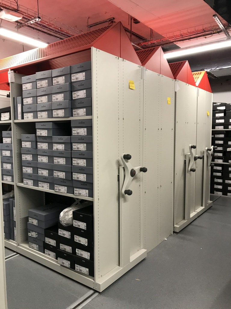 High Density Shoe Racking For London Department Store