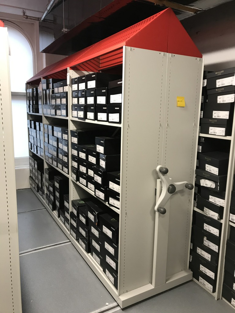 High Density Shoe Racking For London Department Store