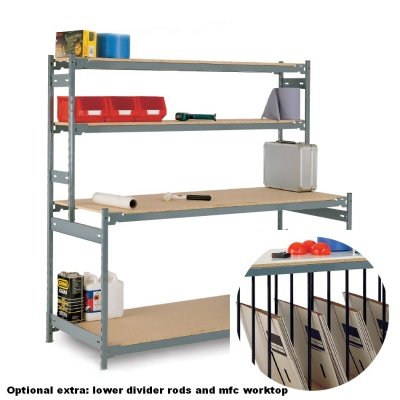 Heavy Duty Industrial Workstation|Workbench With Upper Shelves