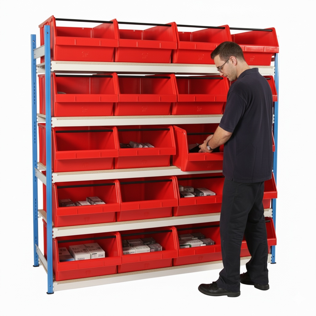 Shelving Units With Bins