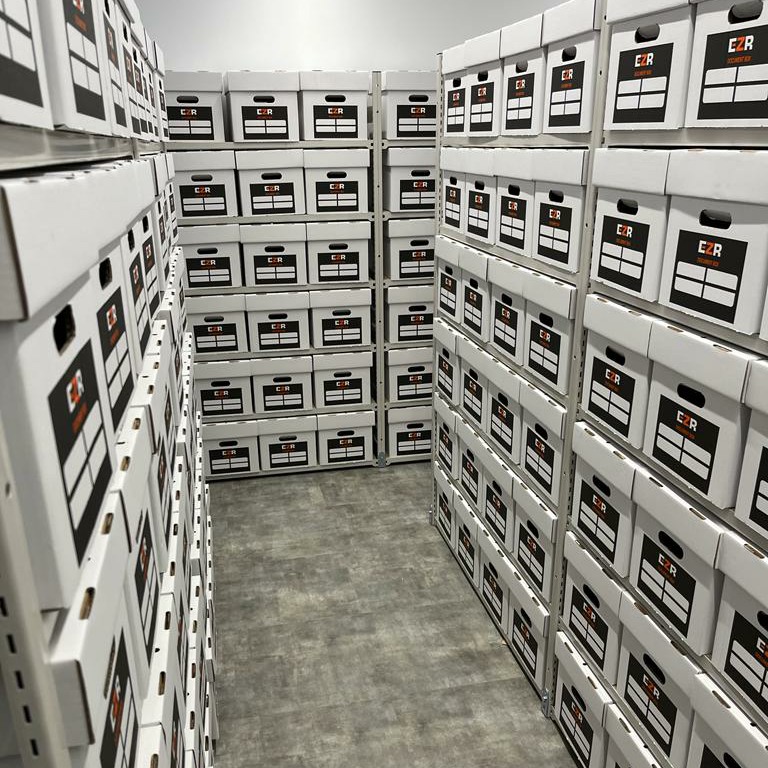 EZR Archive Storage Unit With 18 Document Boxes Included