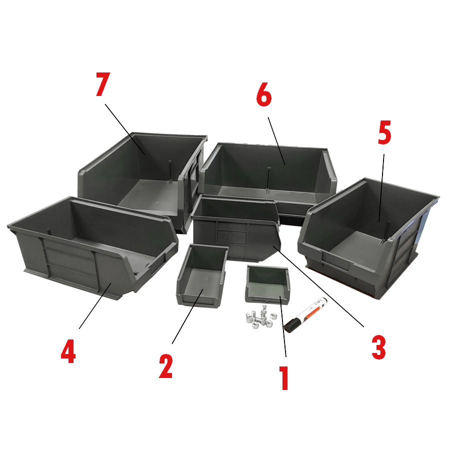 Buy Grey Econotainer Hard Plastic Storage Bins In 7 Sizes