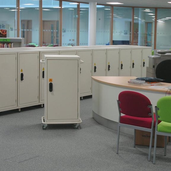 School Charging Trolley For Laptops - 10 Compartment