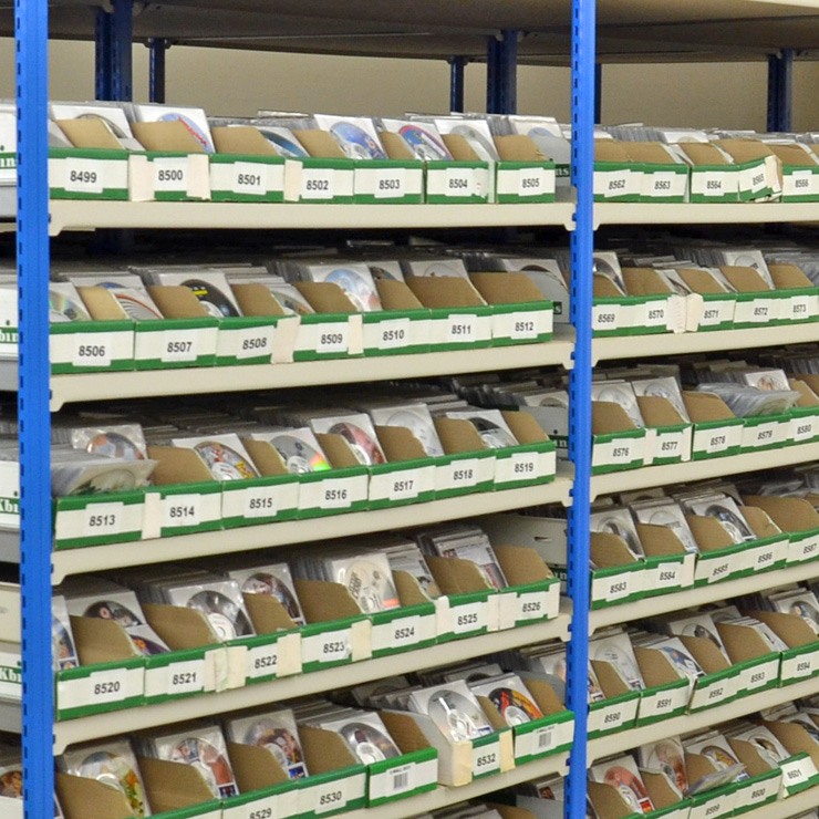 Picking Bin Shelving Bay With 110 x Kbin Cardboard Boxes