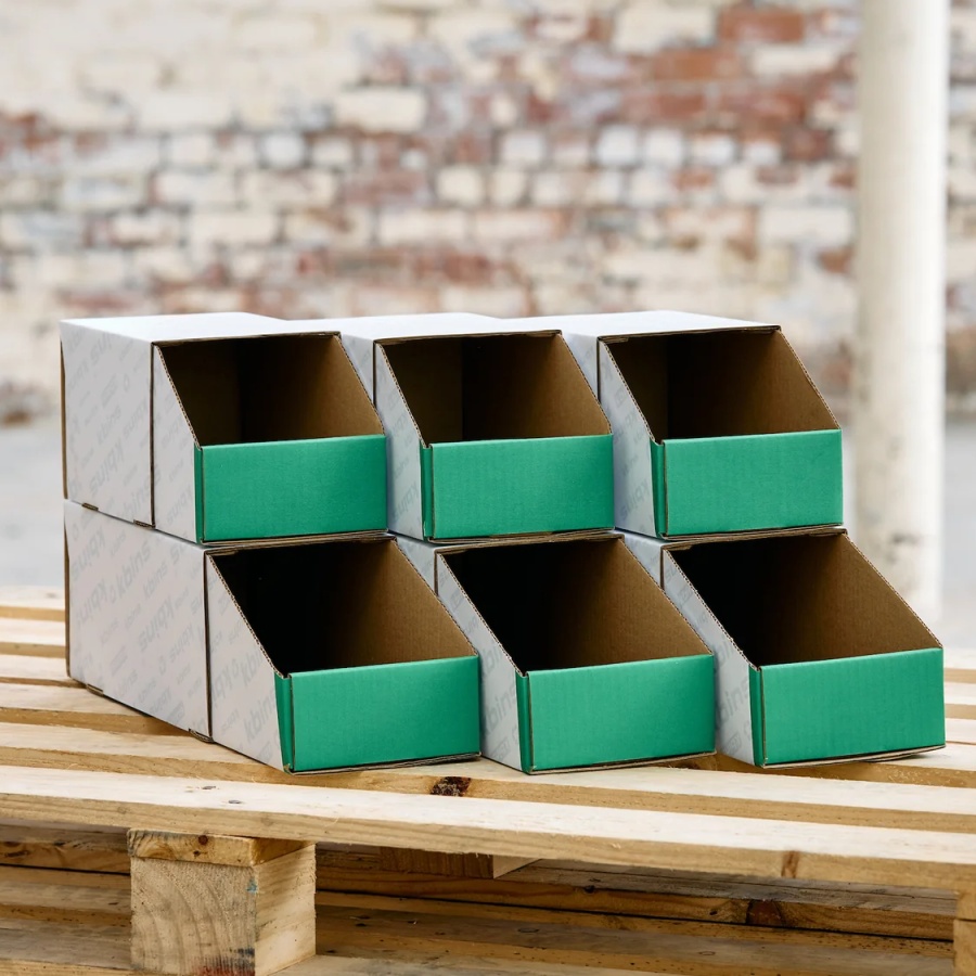 MS range of corrugated cardboard stacking Picking bins