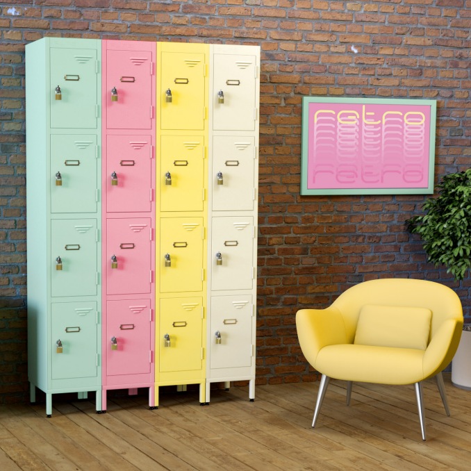 Pure Retro Style Lockers - Single Door