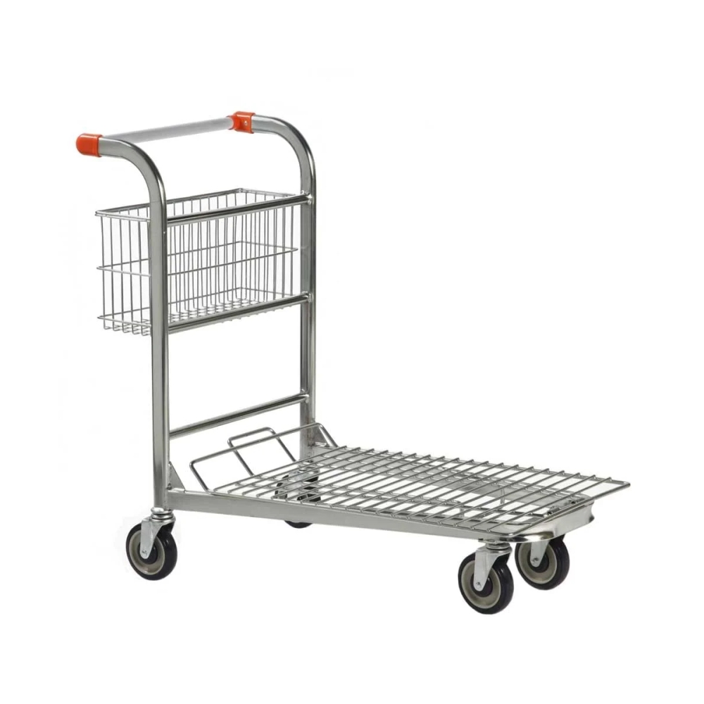 Stock Trolley Low level PLatform & Fixed Basket | 3PL Logistics Trolley