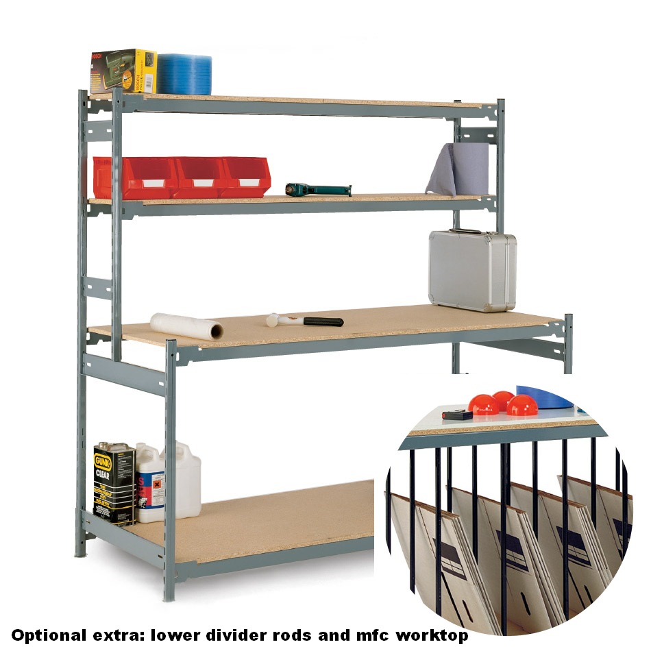Heavy Duty Industrial Workstation|Workbench With Upper Shelves